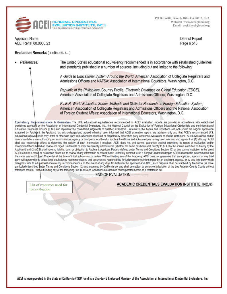 Comprehensive Report Sample | Academic Credentials Evaluation Institute ...
